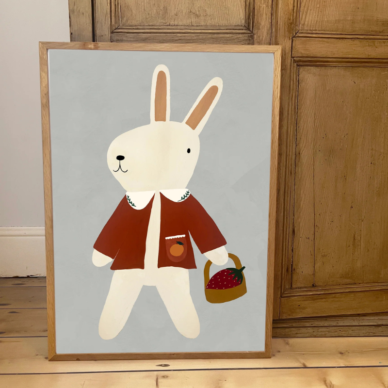 Art Print | Strawberry Rabbit by Yaya Studio – Maude Kids Decor