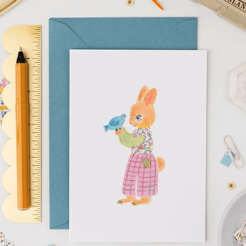 Rabbit Card | Liberty Katie & Millie Fabric by The Charming Press ...